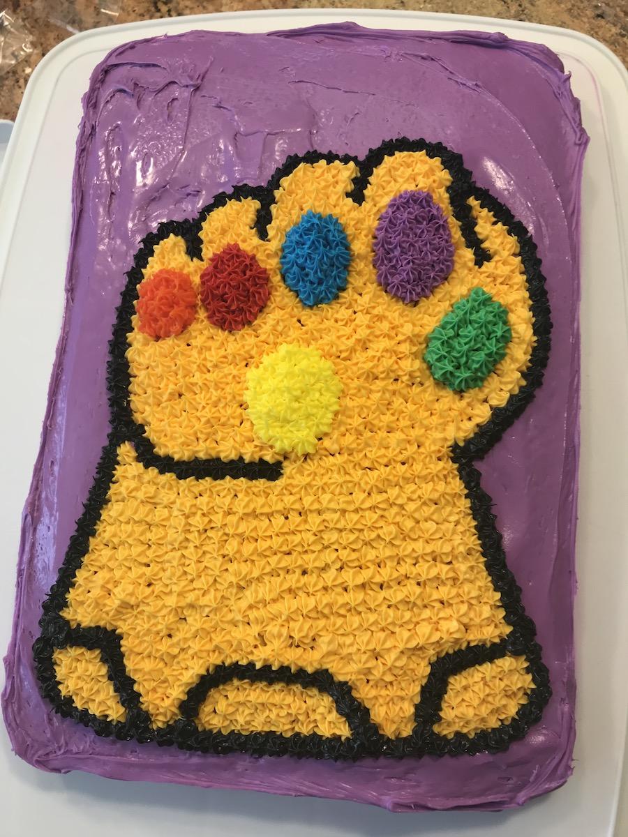 Thanos Demands an Infinity Gauntlet Cake - MommysBusy.com