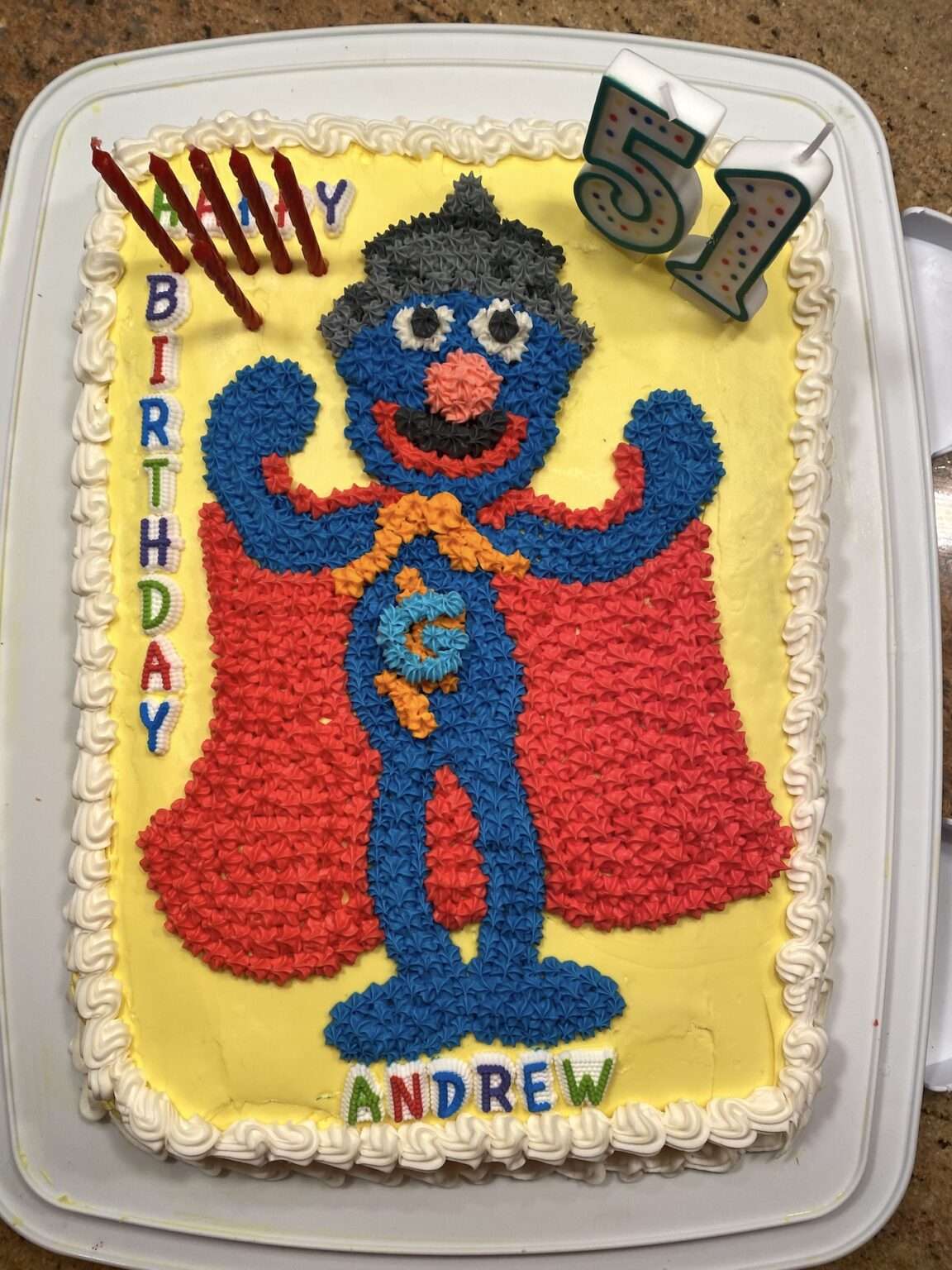 A Super Grover Cake Rounds Out a Heroic 51st Birthday - MommysBusy.com